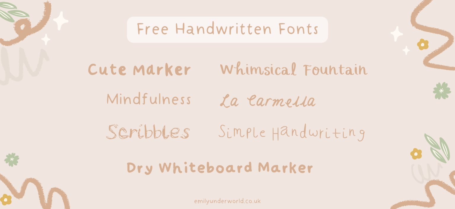 Free Handwritten Fonts To Download By Emily Underworld