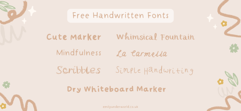 10 Cute Digital Bullet Journal Fonts | GoodNotes Fonts