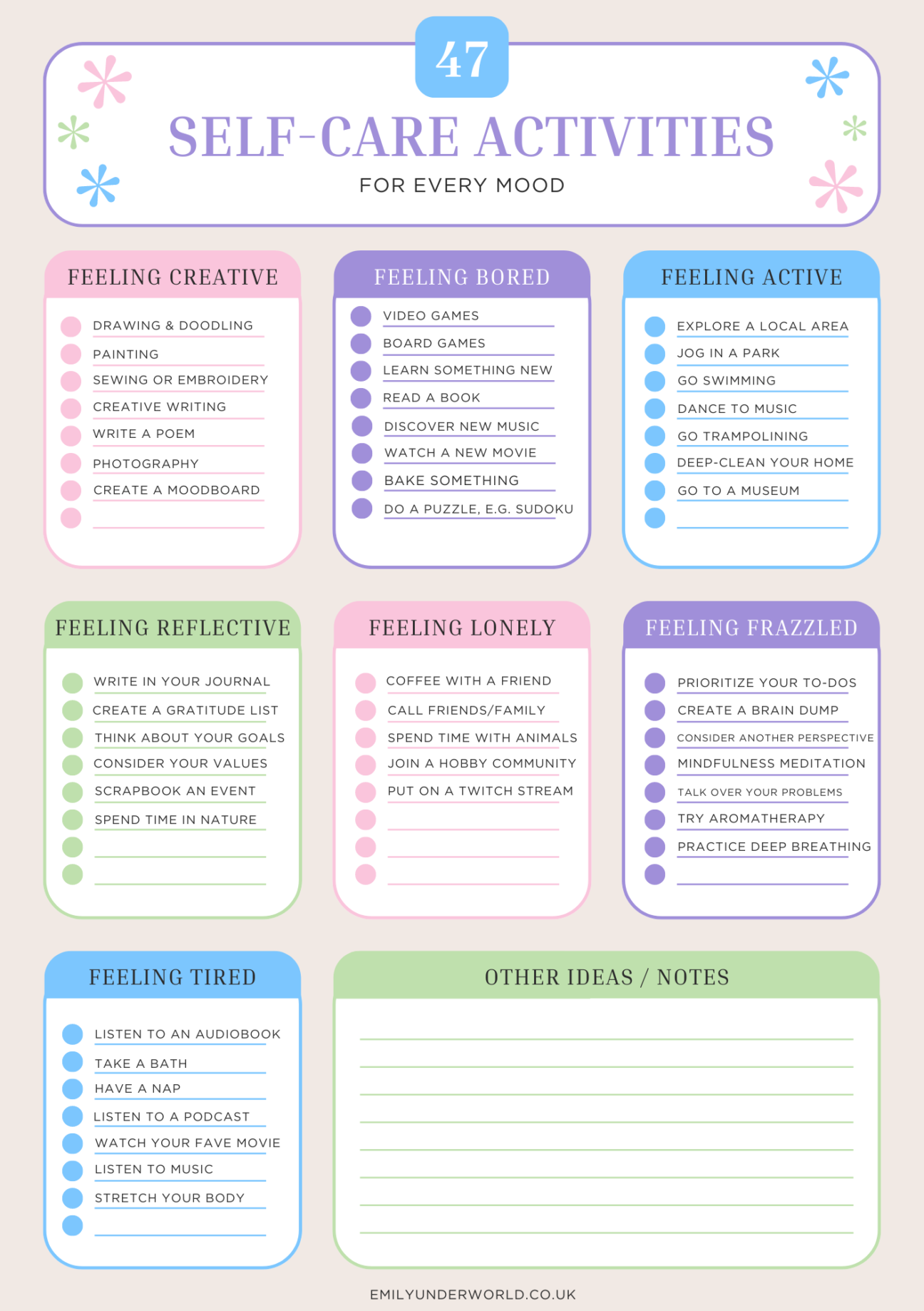 47 Self-Care Ideas For Every Mood - Emily Underworld