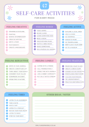 47 Self-Care Ideas For Every Mood - Emily Underworld